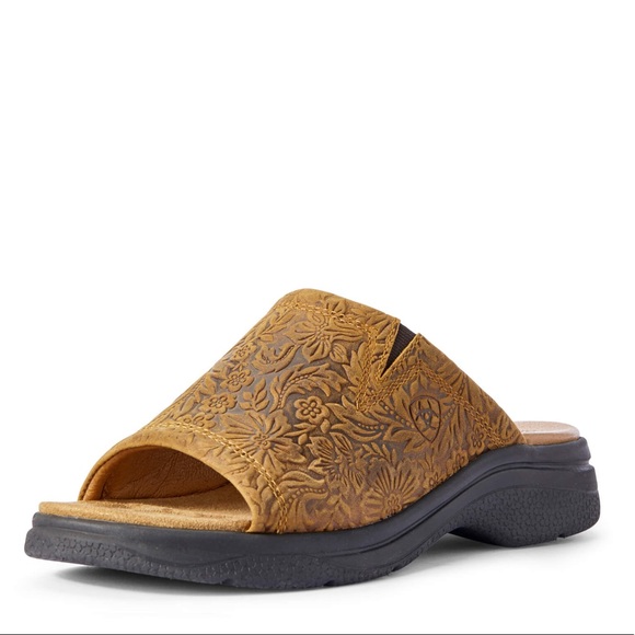 Ariat | Shoes | Ariat Bridgeport Floral Embossed Slide On Sandal | Poshmark